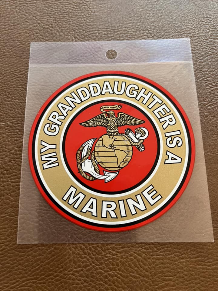 Car Sticker- USMC - My Granddaughter is a Marine – Slap-A-Sticker On It ...